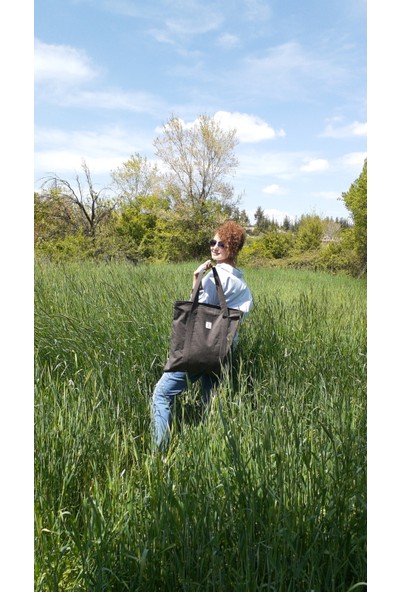 colorsandcotton Kumaş Çanta,anneçantası,plaj Çantası.shoulder Bag,mom Bag,kahverengiçanta