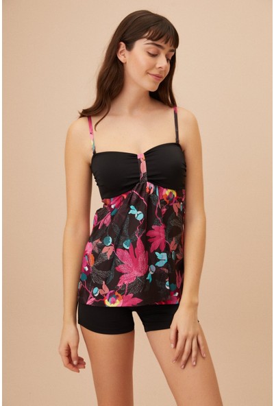 Suwen Tek Omuz Volanlı Mayo