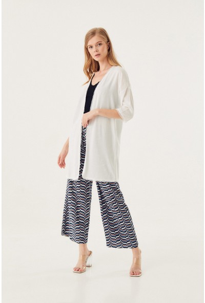 Şal Yaka Dantelli Kimono