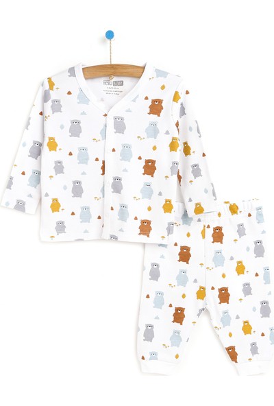 Hellobaby Basic Erkek Bebek Çıtçıtlı Pijama Takımı