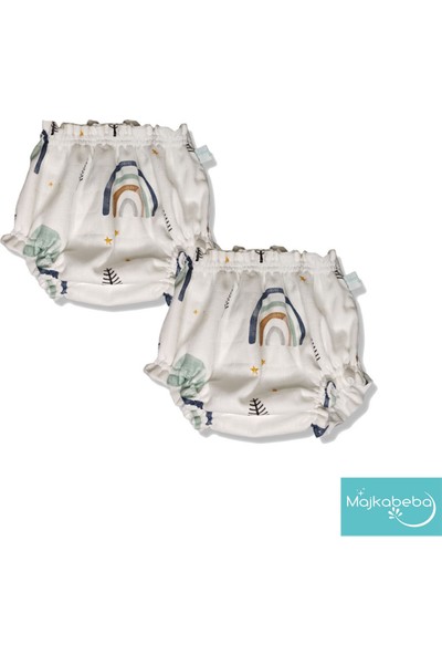Denim Rainbow Sıvı Geçirmez Külot 2'li Alıştırma Külodu, Mayo, Şort Denim Rainbow Sıvı Geçirmez Külot 2'li Alıştırma Külodu, Mayo, Şort