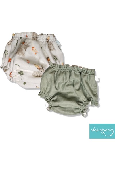 Doğadaki Tavşan Çağla Yeşili Sıvı Geçirmez Külot 2'li Alıştırma Külodu, Mayo, Şort