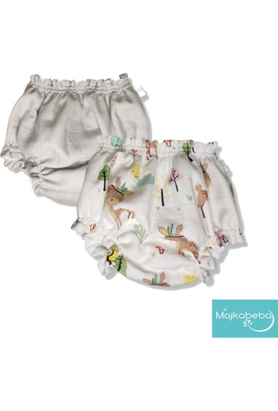 Gri Tatlı Orman Sıvı Geçirmez Külot 2'li Alıştırma Külodu, Mayo, Şort