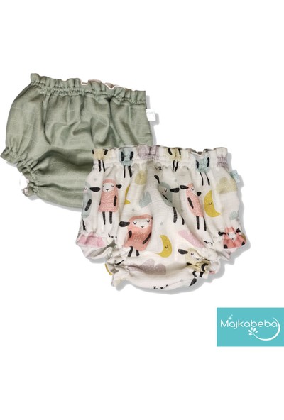 Çağla Yeşili Kuzuların Sessizliği Sıvı Geçirmez Külot 2'li Alıştırma Külodu, Mayo, Şort