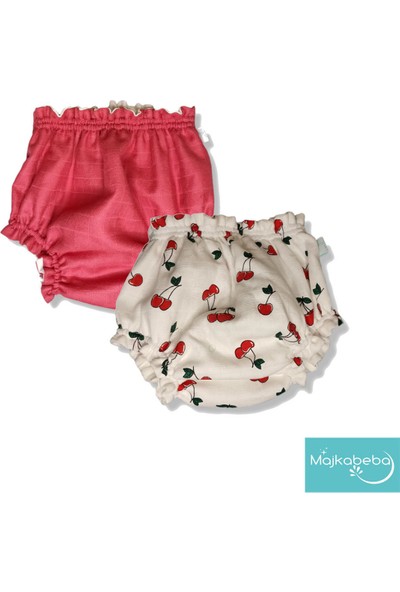 Nar Çiçeği Salkım Kiraz Sıvı Geçirmez Külot 2'li Alıştırma Külodu, Mayo, Şort