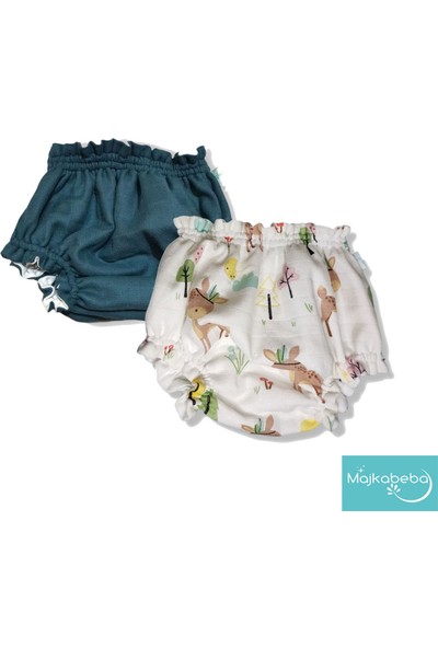 Petrol Mavi Tatlı Orman Sıvı Geçirmez Külot 2'li Alıştırma Külodu, Mayo, Şort Petrol Mavi Tatlı Orman Sıvı Geçirmez Külot 2'li Alıştırma Külodu, Mayo, Şort