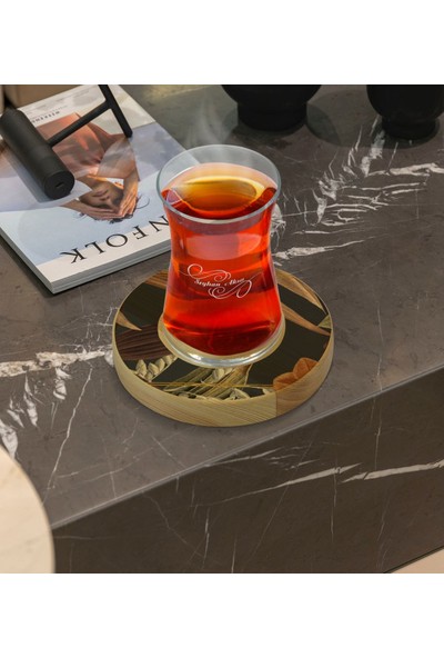 BK Kişiye Özel Çiçekler Tasarımlı Doğal Ahşap Tabaklı Heybeli Çay Bardağı Model 4 BK Kişiye Özel Çiçekler Tasarımlı Doğal Ahşap Tabaklı Heybeli Çay Bardağı Model 4