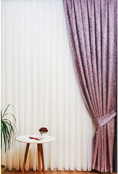 Yuka Truva Koyu Pudra Çift Kanat Sık Pileli Fon Perde Yuka Truva Koyu Pudra Çift Kanat Sık Pileli Fon Perde