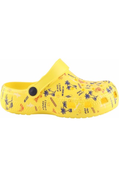 Föz 0683 Sarı Eva Günlük Plaj Havuz Erkek Çocuk Terlik