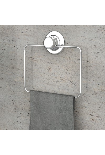 Ahlez Vega Yapışkanlı Krom Kare Havluluk