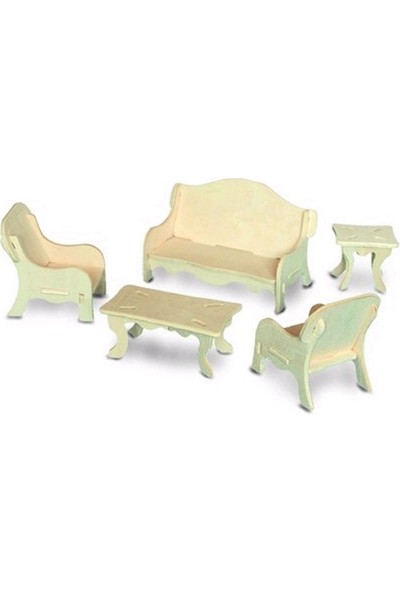 3D Ahşap Puzzle - Salon Takımı