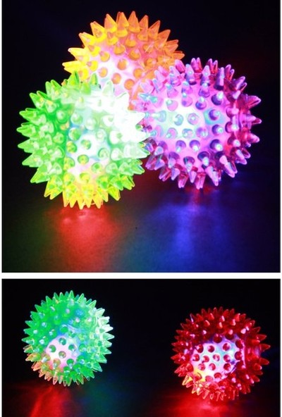 Sesli Işıklı Stres Topu Dikenli Egzersiz Topu