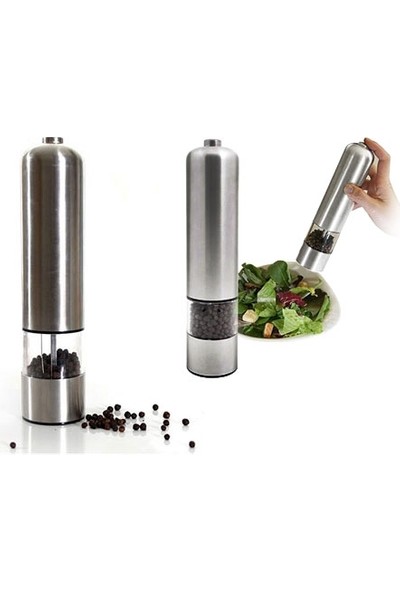 Rennway Pilli Işıklı Otomatik Tuz Karabiber Baharat Değirmeni Öğütücü