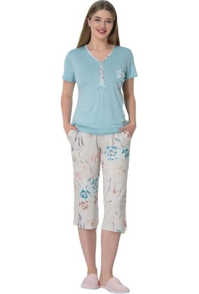 Mecit 5630 Kadın Capri Pijama Takımı