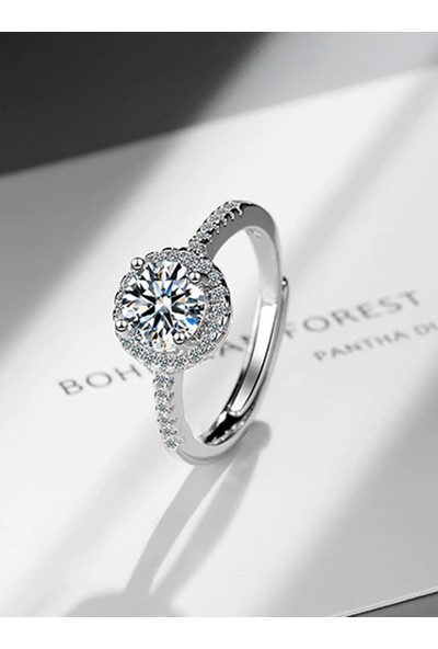 Abbsee 0,52 Karat Lab. Pırlantalı Baget 925A Gümüş Zirkon Montur Yüzük Ayarlanabilir Abbsee 0,52 Karat Lab. Pırlantalı Baget 925A Gümüş Zirkon Montur Yüzük Ayarlanabilir