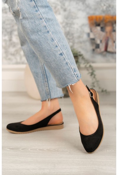 Arkası Açık Siyah Süet Kadın Babet Arkası Açık Siyah Süet Kadın Babet