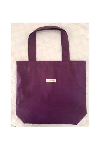 Duck Kumaş Mor Orta Boy Tote Bag - Astarlı Kadın El ve Omuz Çantası Duck Kumaş Mor Orta Boy Tote Bag - Astarlı Kadın El ve Omuz Çantası