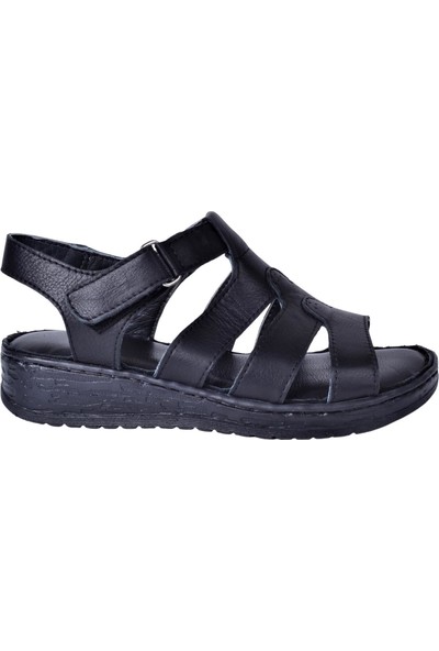 İskarpin Mym 853 Siyah Kadın Deri Sandalet