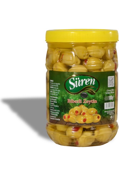 Süren Zeytincilik 1 kg Jumbo Biberli Yeşil Zeytin Süren Zeytincilik 1 kg Jumbo Biberli Yeşil Zeytin