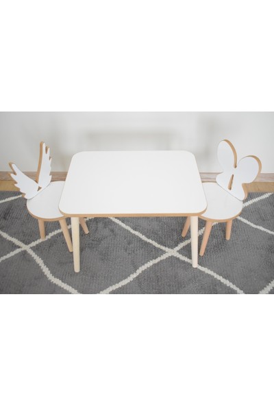 Poi Concept -Yaz Sil Özellikli Aktivite Masa ve Melek, Kelebek Figürlü Sandalye Takımı