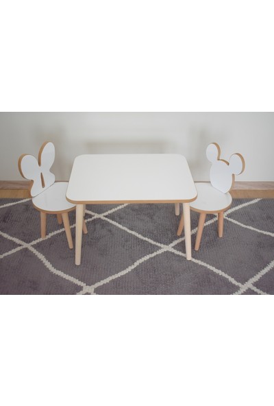 Poi Concept -Yaz Sil Özellikli Aktivite Masa ve Mickey, Kelebek Figürlü Sandalye Takımı