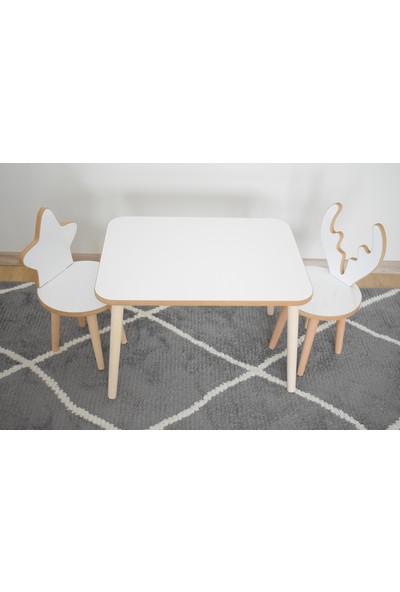 Poi Concept -Yaz Sil Özellikli Aktivite Masa ve Geyik, Yıldız Figürlü Sandalye Takımı