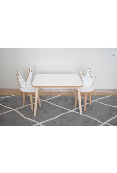 Poi Concept -Yaz Sil Özellikli Aktivite Masa ve Melek, Tac Figürlü Sandalye Takımı