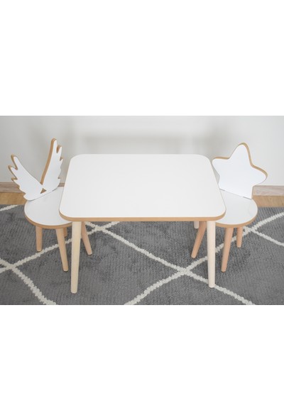 Poi Concept -Yaz Sil Özellikli Aktivite Masa ve Melek, Yıldız Figürlü Sandalye Takımı