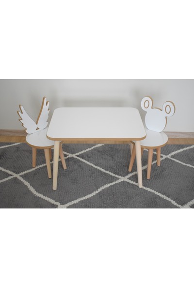 Poi Concept -Yaz Sil Özellikli Aktivite Masa ve Melek, Mickey Figürlü Sandalye Takımı