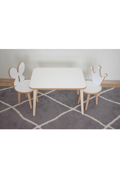 Poi Concept -Yaz Sil Özellikli Aktivite Masa ve Tac, Kelebek Figürlü Sandalye Takımı