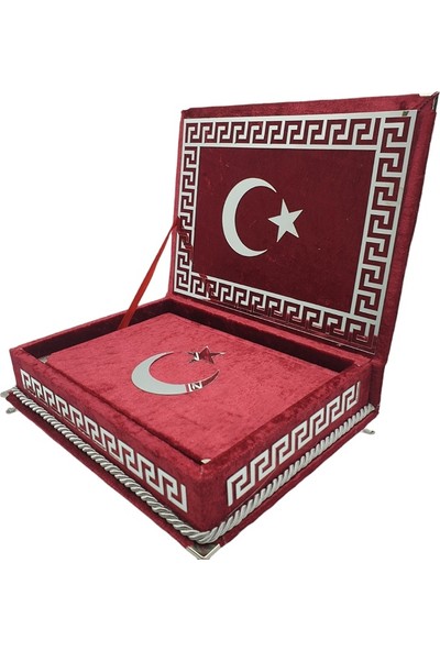 Türk Bayraklı Ayaklık Kutulu Orta Boy Kur'an-ı Kerim