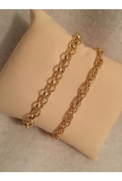 Bers Aksesuar Kadın Lak Kaplama Ikili Bileklik Seti Gold Bers Aksesuar Kadın Lak Kaplama Ikili Bileklik Seti Gold