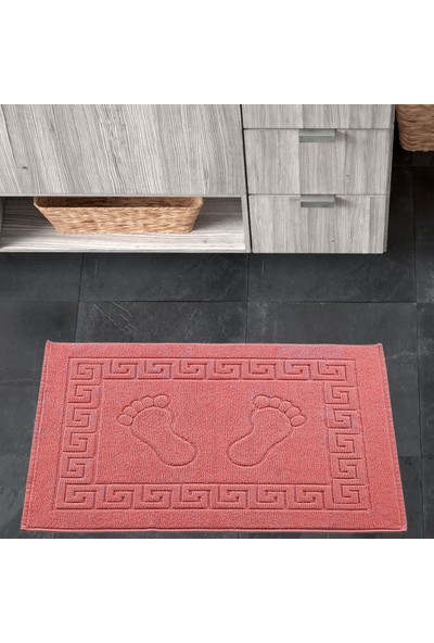 Softest Renkli 50X70 cm Ayak Havlusu, Jakarlı Ayak Desenli Banyo Paspası