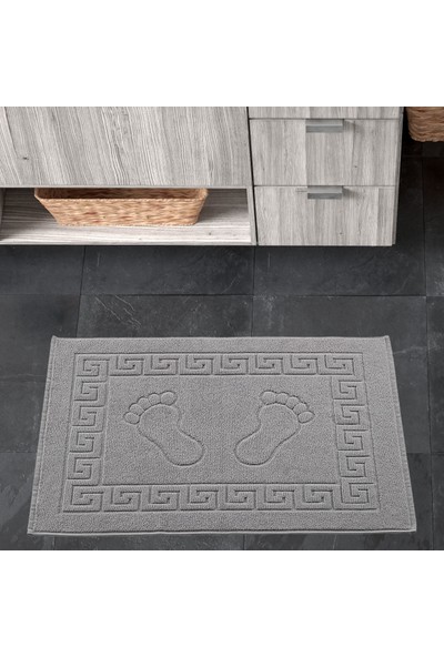 Softest Renkli 50X70 cm Ayak Havlusu, Jakarlı Ayak Desenli Banyo Paspası