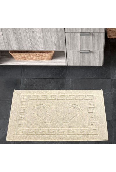 Softest Renkli 50X70 cm Ayak Havlusu, Jakarlı Ayak Desenli Banyo Paspası