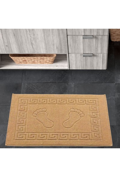 Softest Renkli 50X70 cm Ayak Havlusu, Jakarlı Ayak Desenli Banyo Paspası