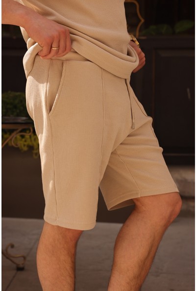 Beige Waffle Short
