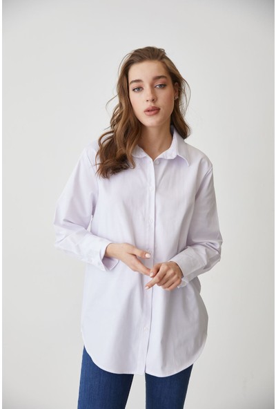 BY H Oversize Gömlek-Beyaz