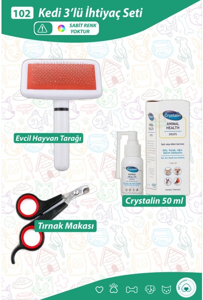 Ast Gross Pet Kedi 3'lü Ihtiyaç Seti 102 - Crystalin Animal Kedi Köpek Ağız ve Göz Solüsyonu Tarak Tırnak Makası Ast Gross Pet Kedi 3'lü Ihtiyaç Seti 102 - Crystalin Animal Kedi Köpek Ağız ve Göz Solüsyonu Tarak Tırnak Makası