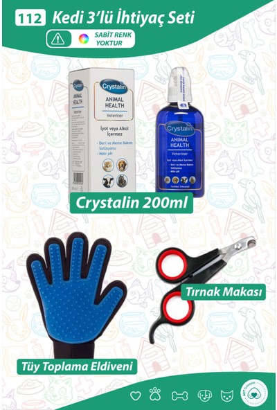 Ast Gross Pet Kedi 3'lü Ihtiyaç Seti 112 -Crystalin Animal Kedi Köpek Ağız ve Göz Solüsyonu Tırnak Makası Eldiven Ast Gross Pet Kedi 3'lü Ihtiyaç Seti 112 -Crystalin Animal Kedi Köpek Ağız ve Göz Solüsyonu Tırnak Makası Eldiven