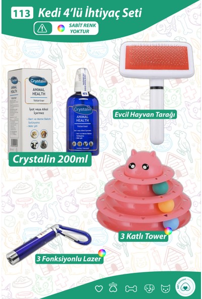 Ast Gross Pet Kedi 4'lü Ihtiyaç Seti 113- Crystalin Kedi Köpek Ağız ve Göz Solüsyonu 3katlı Oyuncak Tarak Lazer Ast Gross Pet Kedi 4'lü Ihtiyaç Seti 113- Crystalin Kedi Köpek Ağız ve Göz Solüsyonu 3katlı Oyuncak Tarak Lazer