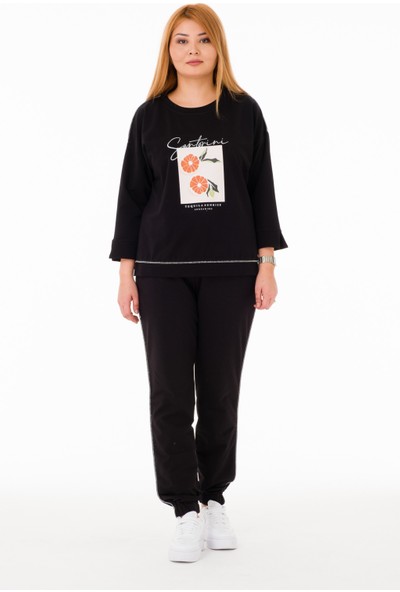 Sogo Serıtlerı Taslı Cıcek Baskılı Eşofman Takım Sogo Serıtlerı Taslı Cıcek Baskılı Eşofman Takım