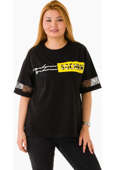 Sogo Sgchrm Baskılı Kolları Gupurlu T-Shirt (167) Sogo Sgchrm Baskılı Kolları Gupurlu T-Shirt (167)