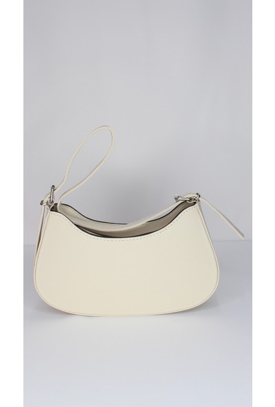 Buysef Krem Kadın Baguette Omuz Çantası