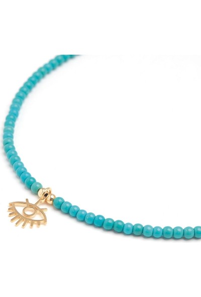 Capra Turkuaz Kolye Ucu Gümüş Göz Kolye Capra Turkuaz Kolye Ucu Gümüş Göz Kolye