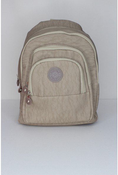 Buysef Vizon Kadın Krinkıl Kumaş Çok Bölmeli Sırt Çantası