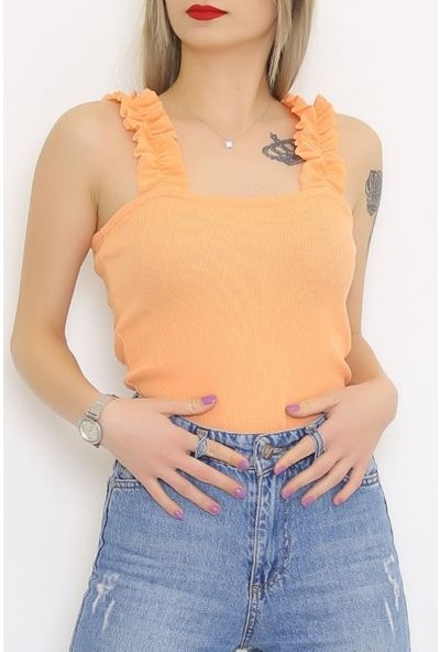 Omuz Fırfırlı Atlet Turuncu - 8982.1092.