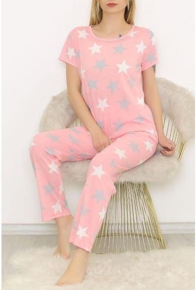 Baskılı Pijama Takımı Pembebeyaz - 9085.1287.