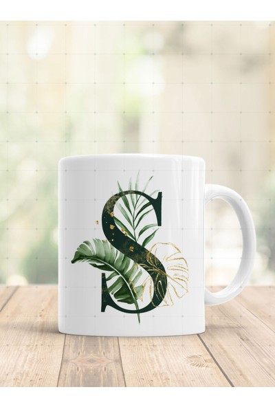 S Harfi Baskılı Kupa Bardak