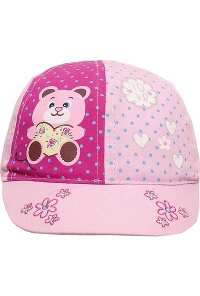 Cantoy Kız Bebek Desenli Yazlık Şapka 0-18 Ay